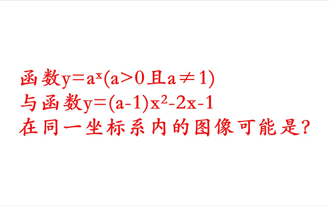 016不同类型函数在同一坐标系中的相对位置