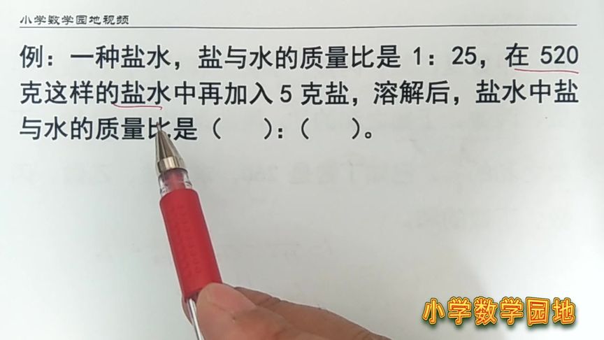 六年级数学同步学习 理解了盐水中盐与水的比 学后面的浓度就轻松