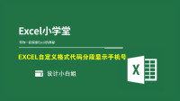EXCEL教程:EXCEL自定义格式代码分段显示手机号