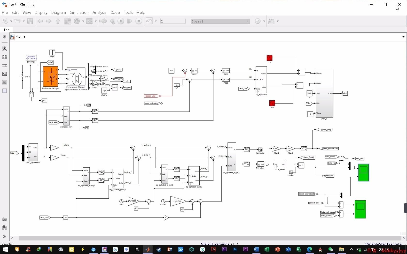 Matlab/Simulink 永磁同步电机FOC旋转高频电压注入建模仿真