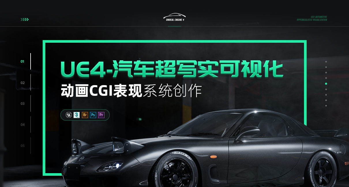 汽车可视化最强渲染教学【汽车广告必学技术】——UE4-汽车超写实...