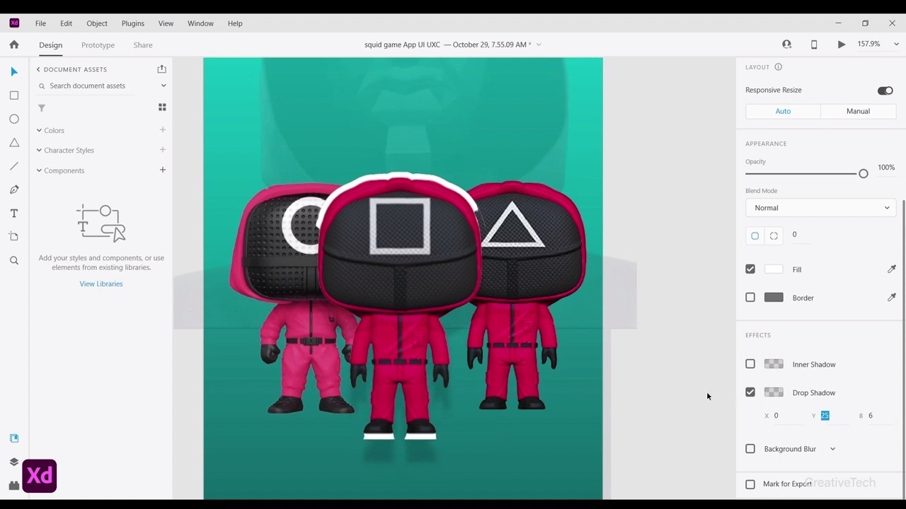 Adobe XD 制作鱿鱼游戏应用程序 UI/UX 原型设计
