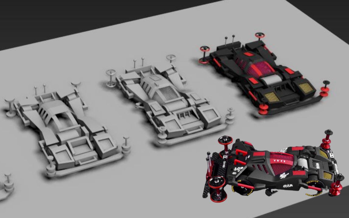 【3DMAX建模】四驱车模型制作,从零开始搭建场景车模