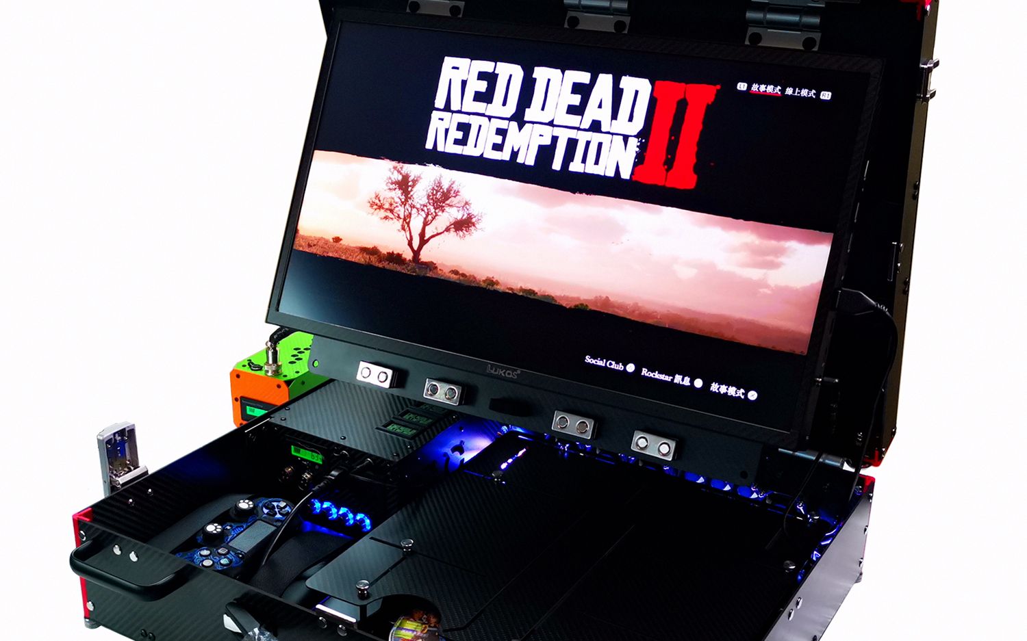 ...PS4游戏XBOX移动游戏主机箱可直接接电池电控UPS系统24寸可定制