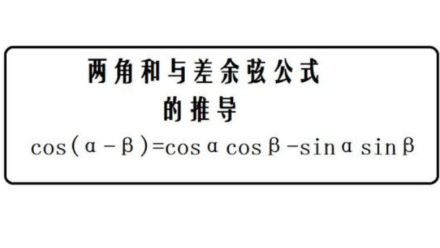 两角和与差余弦公式的推导!高中数学——三角函数