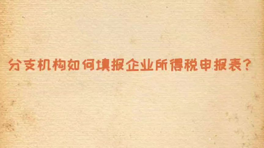 分支机构如何填报企业所得税申报表?#遇见兰精灵