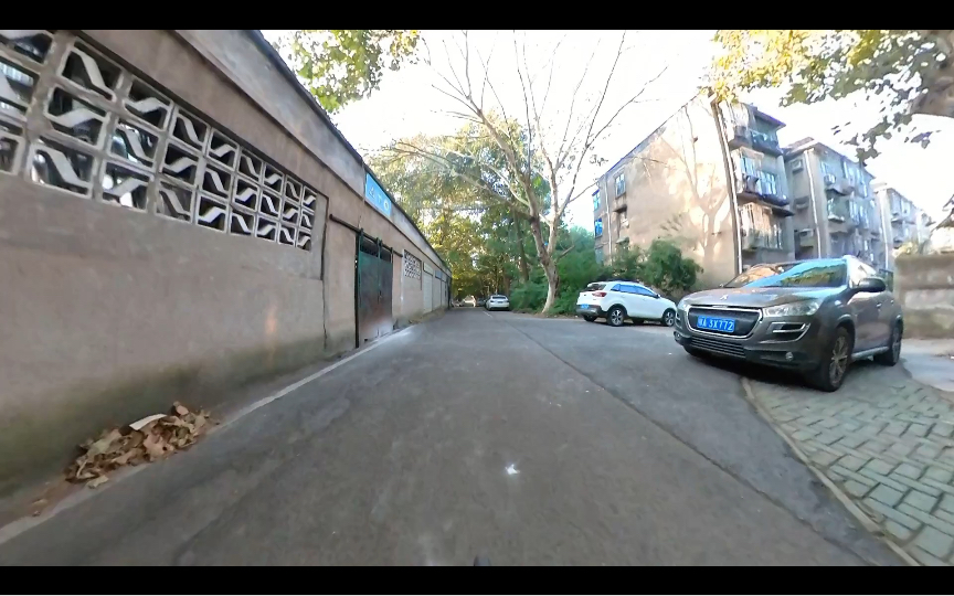 insta360 x2 4k 30fps全景模式,1080p平面导出,6倍速下白天效果。