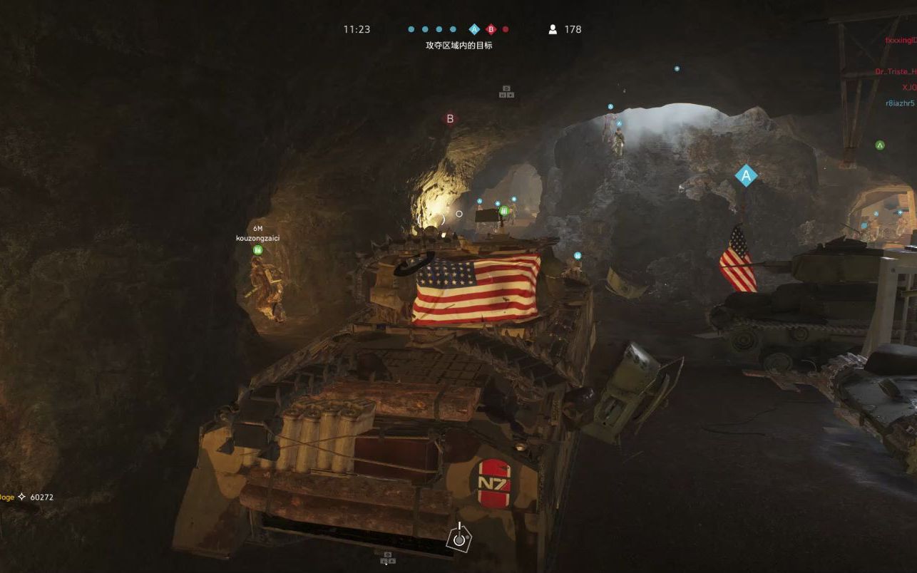 战地5硫磺岛太君快乐洞 美军谢尔曼进攻视频 山洞有两台日军坦克,冲...