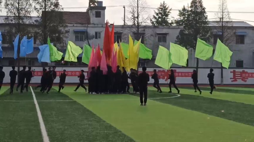运动会啦ߥ�体育班的彩旗队好帅啊…!