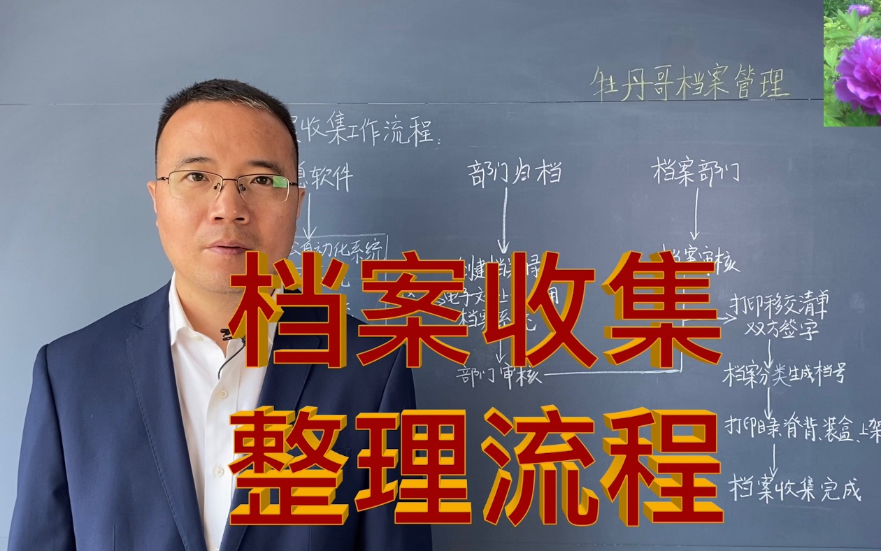 档案收集档案整理流程,主讲:牡丹哥档案管理学习培训视频课程