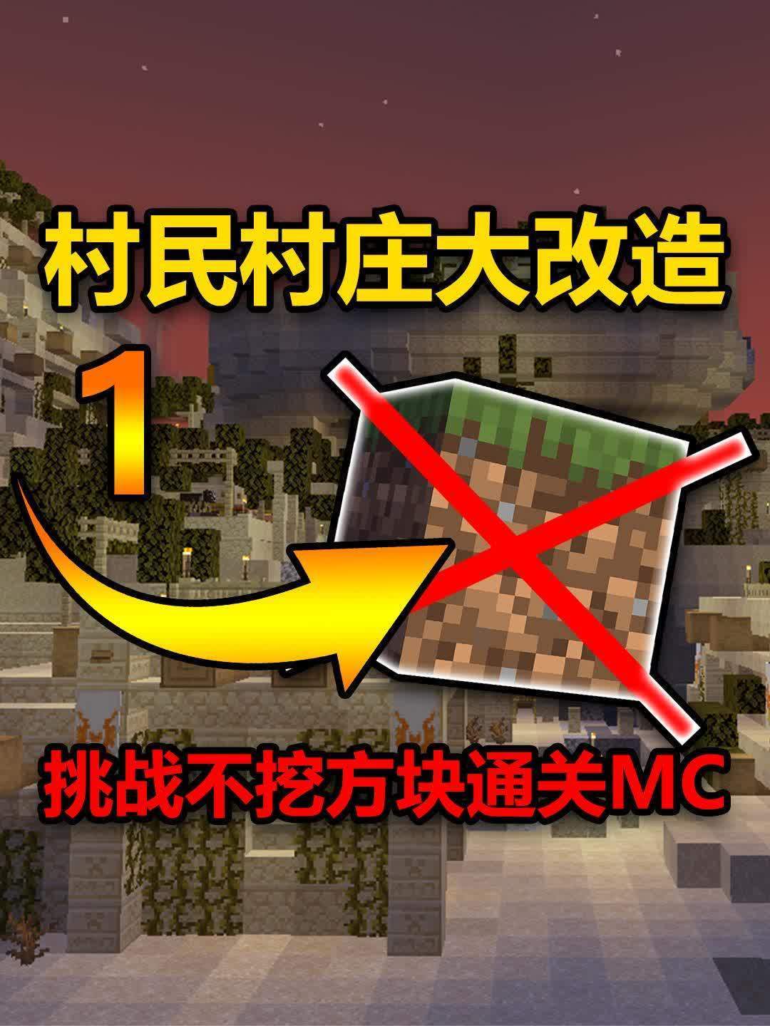 我的世界:村民都变有钱人 挑战不挖方块通关MC!