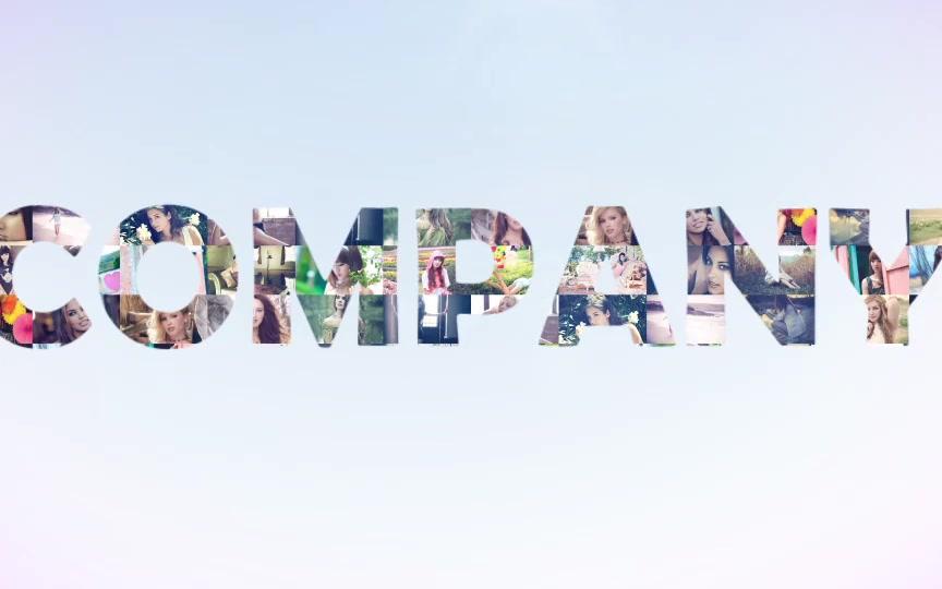 AE模版图片具体翻转LOGO汇聚演绎模版