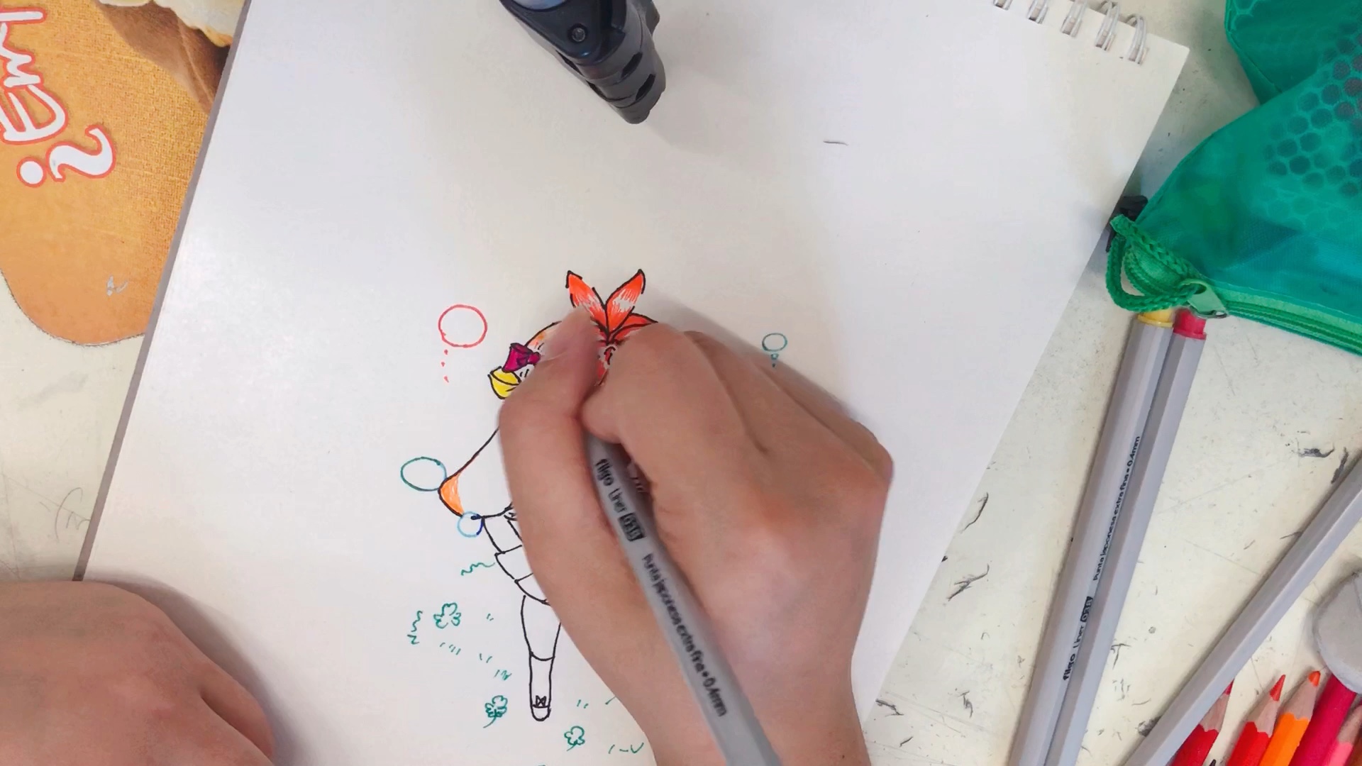 小兔几拟人简笔画上色、超简单的说!qwq