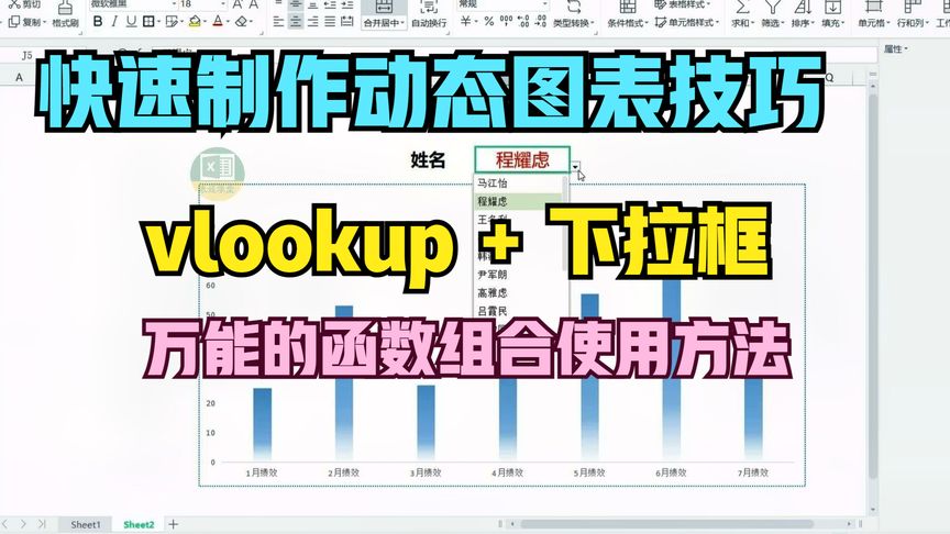 Excel技巧:巧用vlookup+下拉框,快速制作动态图表,万能的函数