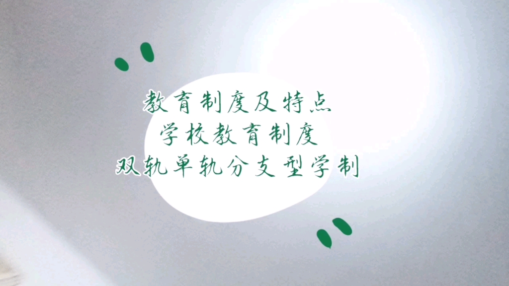 教育制度及特点学校教育制度双轨单轨分支型学制