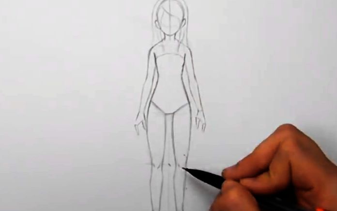 一个非常简单的漫画人体比例示范