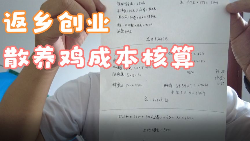返乡创业养鸡成本核算