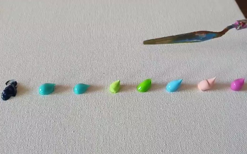 治愈系油画丨国外大师教新手画简单抽象画:樱花绽放的春天~~