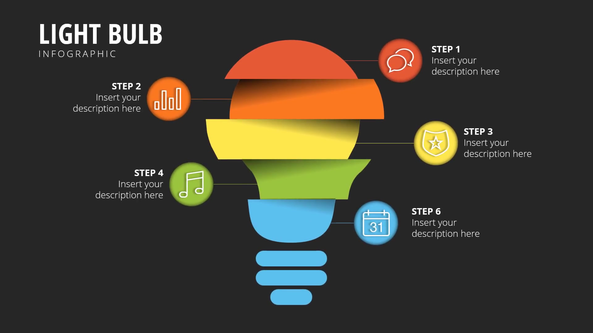 精美动画灯泡信息图形PPT制作【Powerpoint】