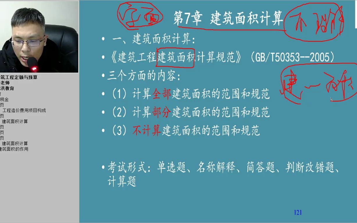 ...统考科目00712《建筑工程定额预算》全套精讲课-第7章 建筑面积计算