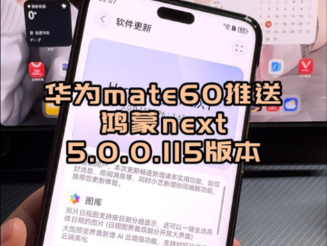 华为 mate60推送鸿蒙next 5.0.0.115 版本