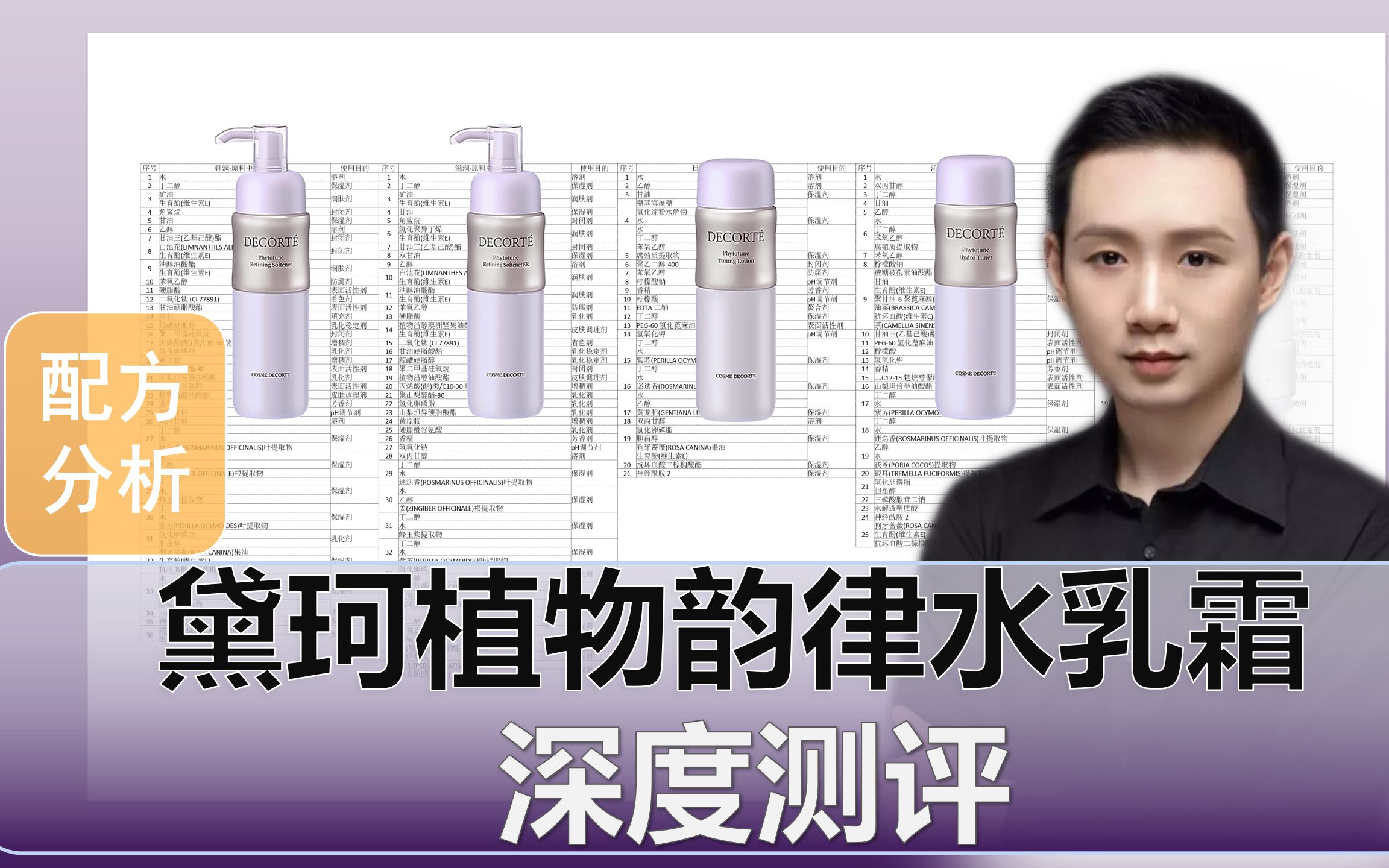 【配方分析】黛珂植物韵律(植物欣韵)水乳霜 深度测评