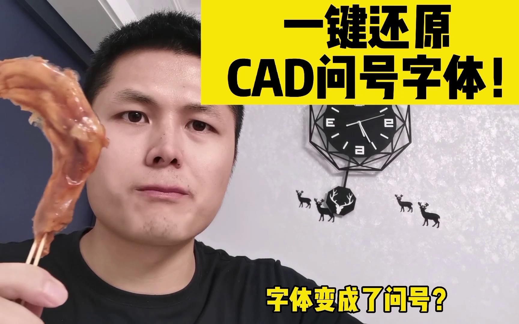 打开CAD图纸,字体全部显示成了问号?教你一键还原CAD问号?字体