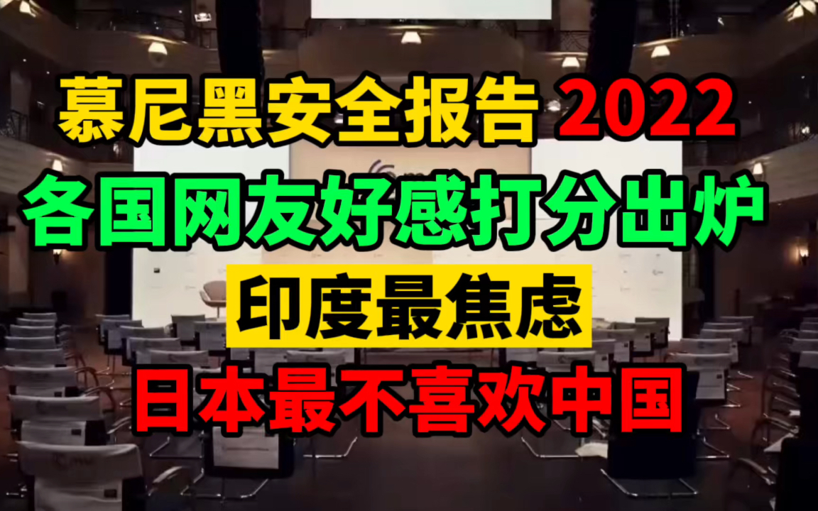慕尼黑安全报告2022——各国网友好感打分出炉