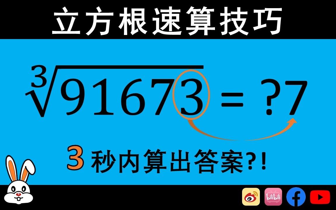 【数学干货】【超实用】教你在3秒内计算出立方根!提高计算能力的...
