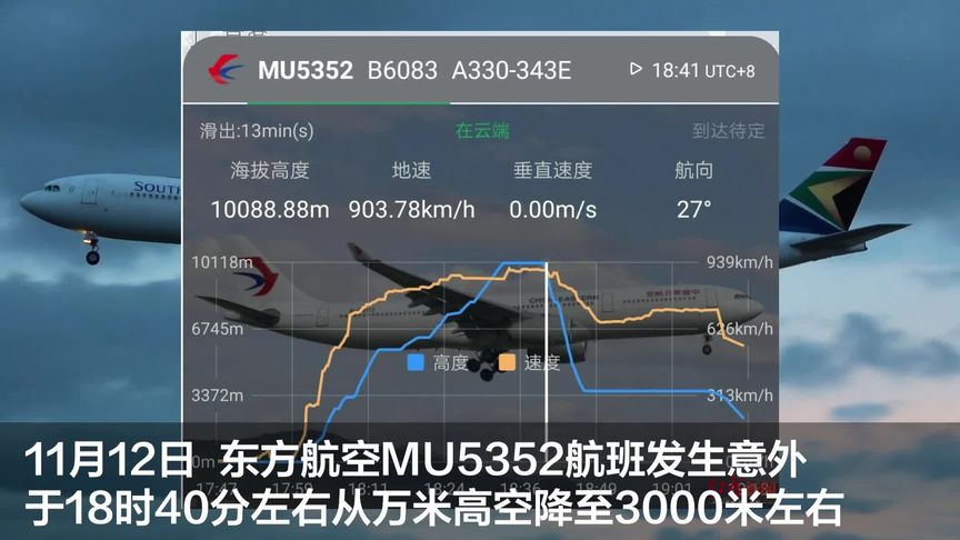 突发!东方航空MU5352航班发生意外 挂出7700代码