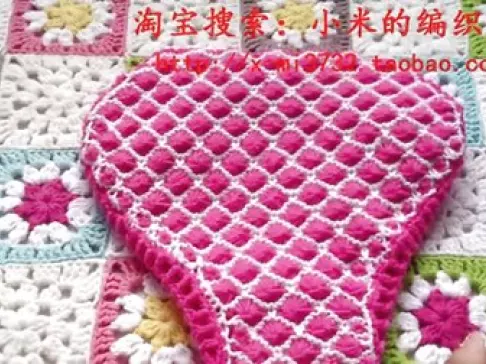 121集-太阳花小菊花编织 电动车座套 编织教程