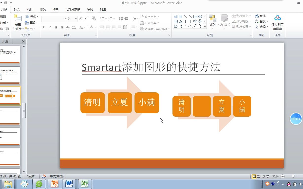 添加smartart的快捷方法