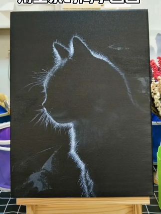 剪影猫咪,简单画法,你学废了吗?