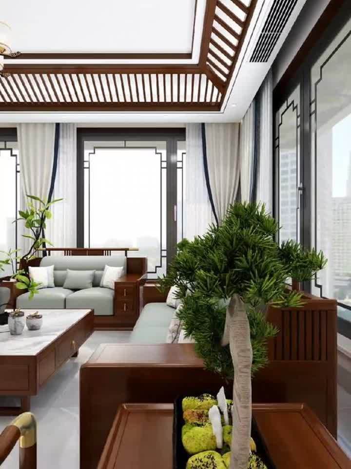 中式装修效果图一镜到底 #创作灵感 #中式新中式真的永不过时 #室内...