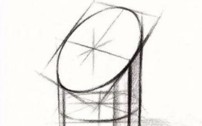 [素描] 新手自学素描入门,最简单的画素描几何体斜面圆柱的画法技巧和...