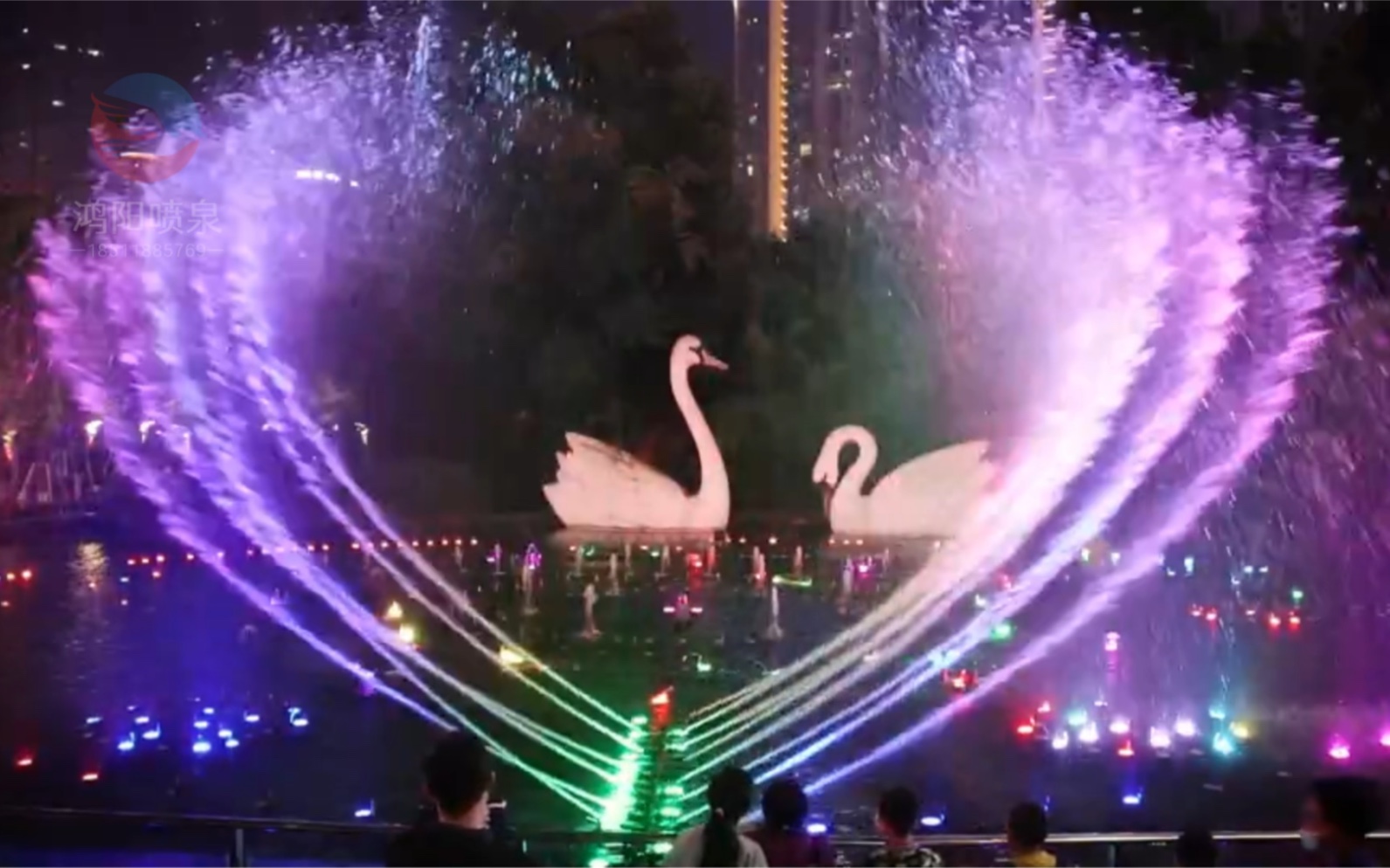 重庆观音桥音乐喷泉水秀,网红情侣浪漫打卡地快来吧,河北鸿阳喷泉...