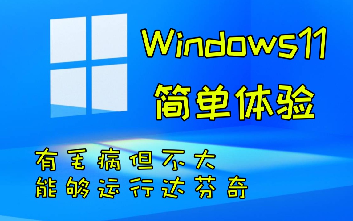 【狗头瞎BB】Windows11的简单体验,有毛病但不大,能够运行达芬奇