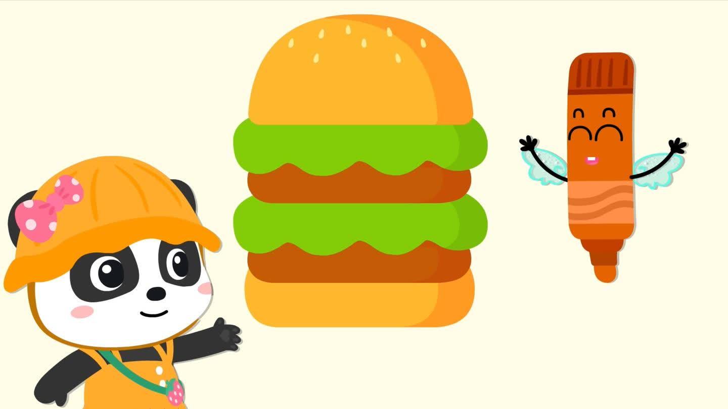 宝宝巴士神奇简笔画--汉堡,这样开心学画