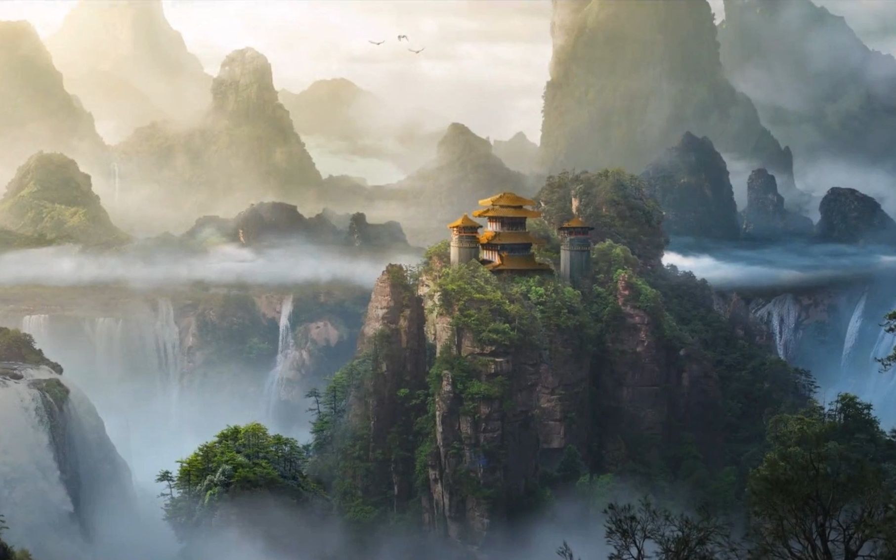 哇!武侠古风场景制作—数字绘景高级技巧教学+相机投射与三维动画...