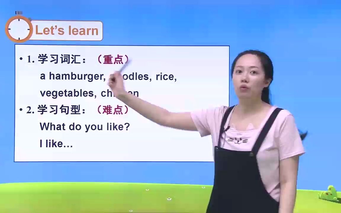 U2-1辅导视频快乐英语一年级下册下第二单元 Food教学讲解视频上