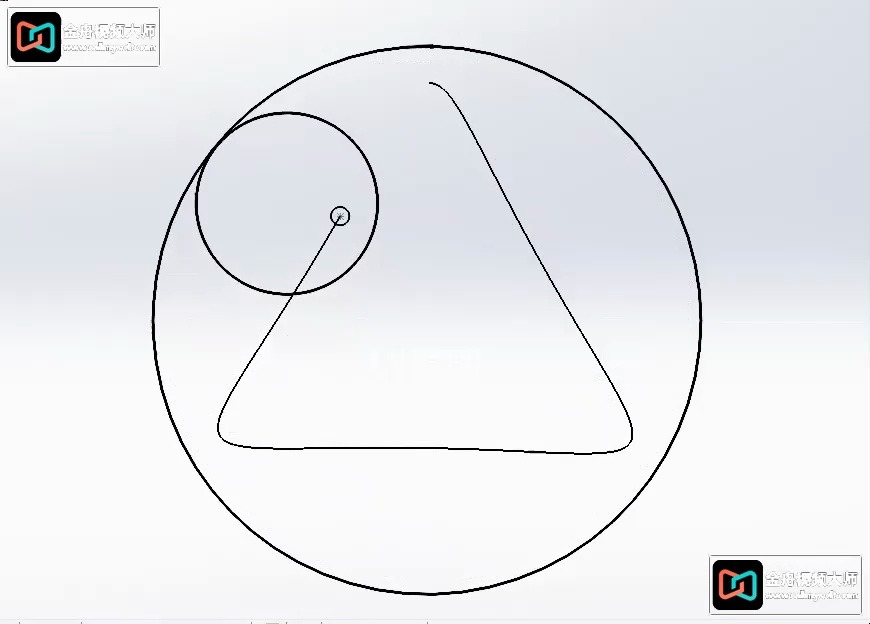 机构运动轨迹 机械原理仿真动画 -画三角形