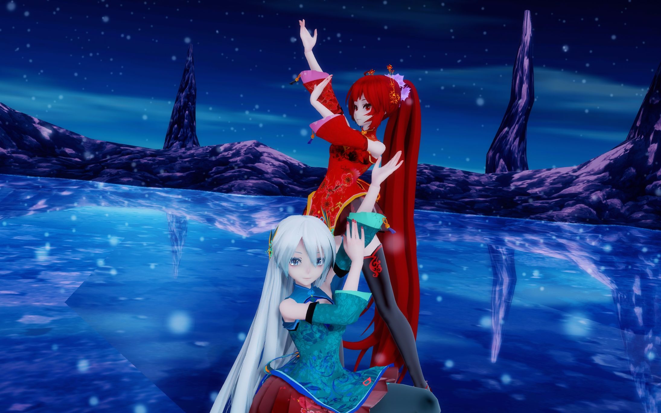 [MMD]霜雪千年(东方栀子、言和)横屏和竖屏