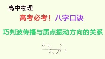 【高中物理】高考必考!八字口诀巧判波传播与质点振动方向的关系
