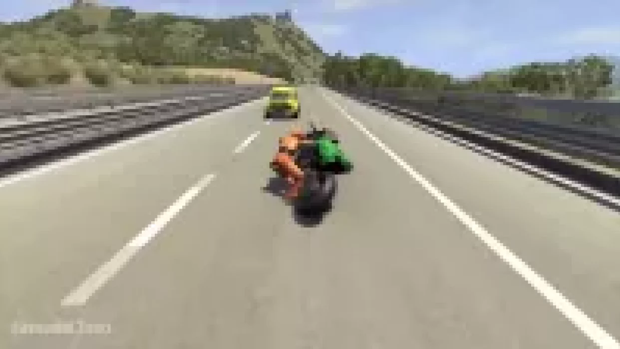 BeamNG DRIVE:摩托车碰撞事故模拟