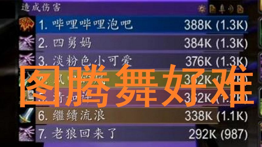 魔兽世界TBC怀旧服T4肄业增强萨满第一次使用图腾舞,输出还挺高