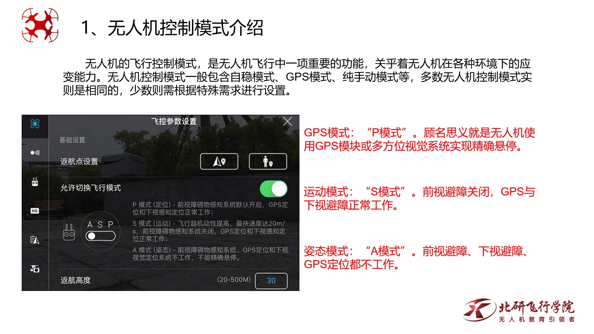 无人机的控制模式及定位原理