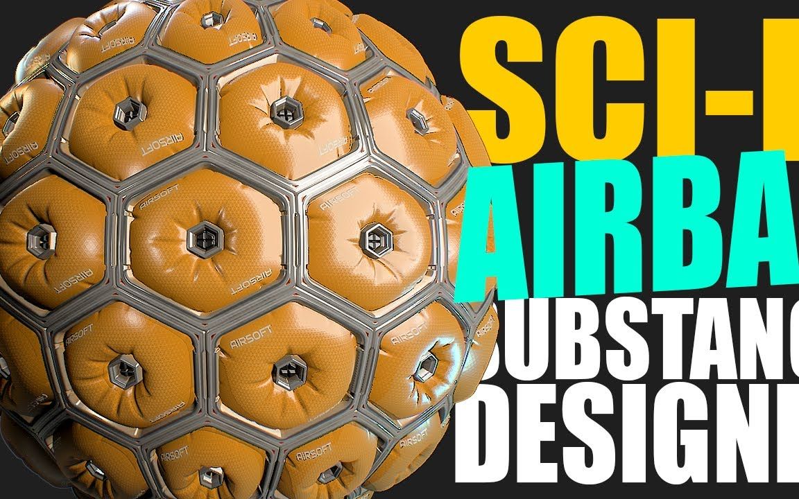Substance 3D Designer ! 制作科幻安全气囊面板材质 !
