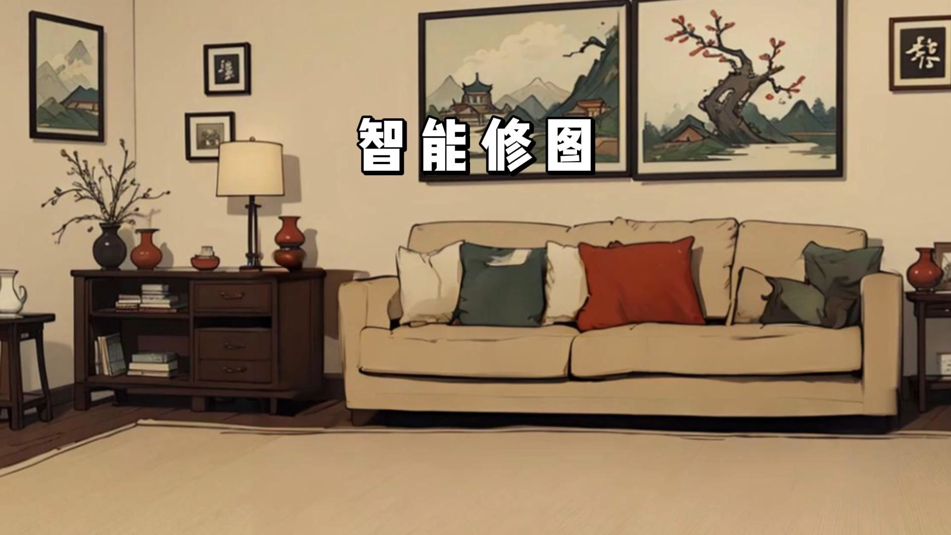 沙雕动画背景图使用Lib生成后如何快速对图片多余部分进行修复