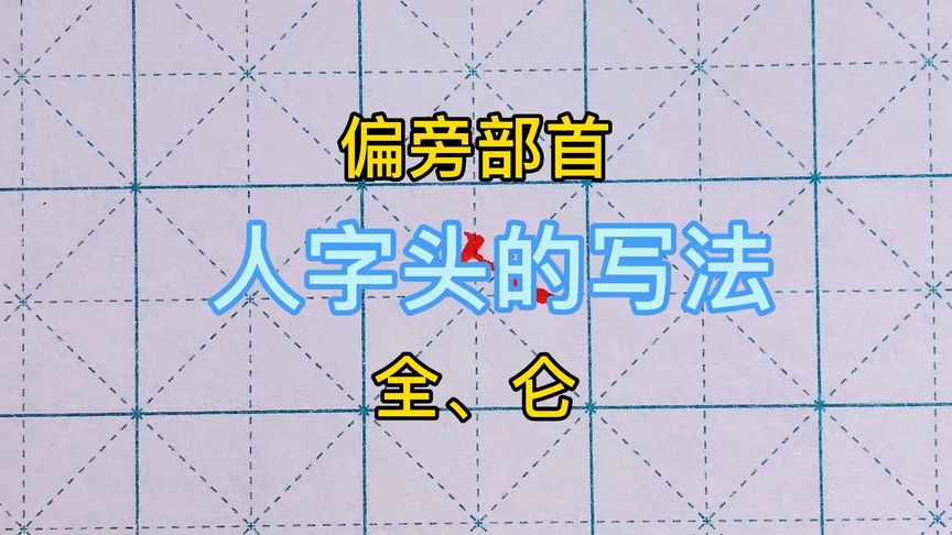 硬笔书法·一学就会·偏旁部首～人字头及例字全、仑的写法