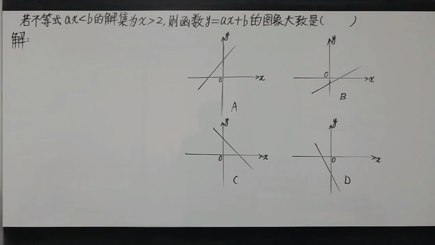 悠然数学(18)利用不等式判别一次函数图像